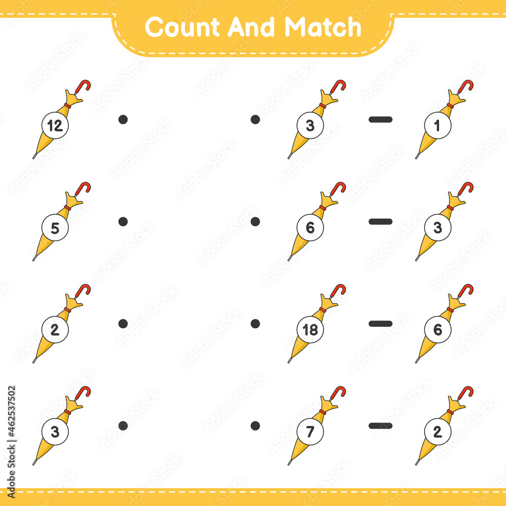 Count and match, count the number of Umbrella and match with the right ...