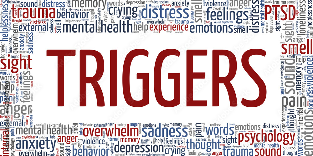 Poster Emotional triggers vector illustration word cloud isolated on ...