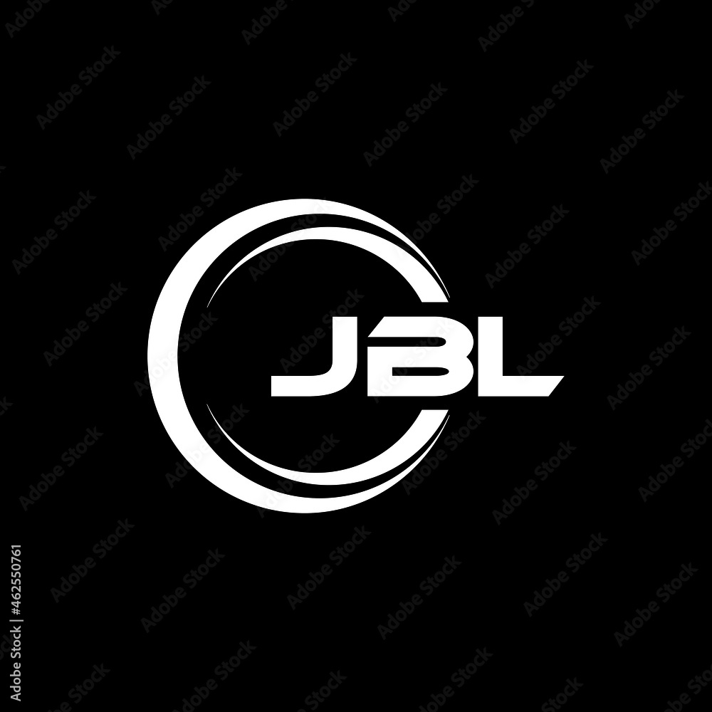 JBL letter logo design with black background in illustrator, vector ...