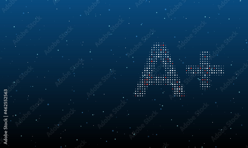 On the right is the A plus symbol filled with white dots. Background ...