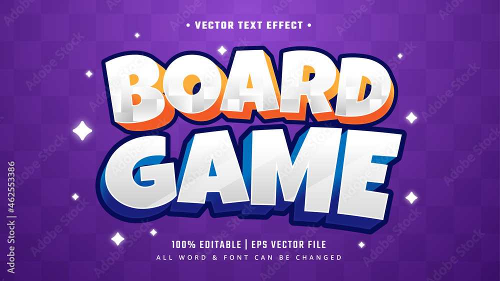 Board Game 3d Text Style Effect. Editable Illustrator Text Style. Stock ...