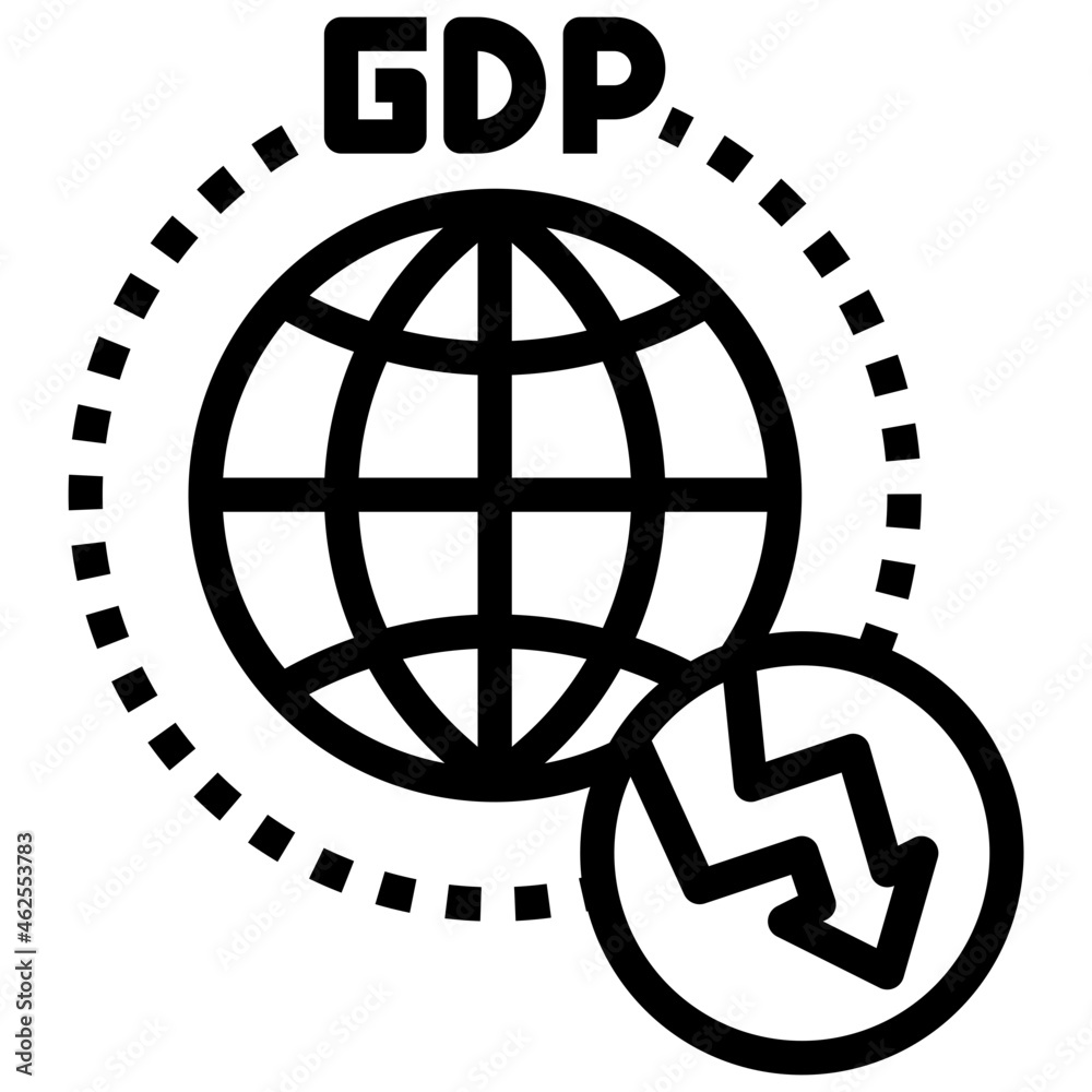 GDP line icon,linear,outline,graphic,illustration Stock Vector | Adobe ...