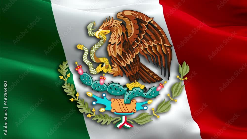 Mexican flag. Realistic Mexican Flag background waving in wind video ...
