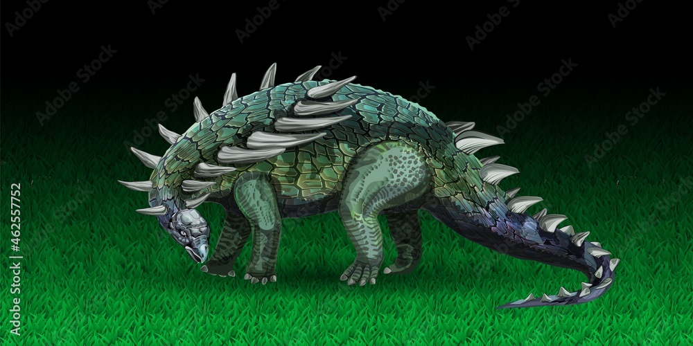 Ankylosaurus dinosaur in realistic style. An animal of the Jurassic ...