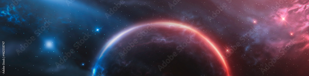 Abstract fantastic space of the universe. Space background with nebula ...