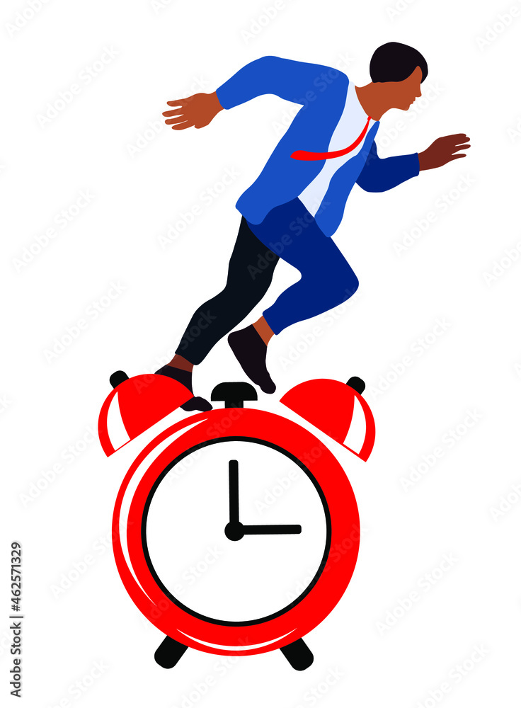 Cartoon character, Businessman running on time. Sense of urgency, quick ...