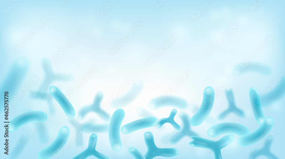Bacterias, Probiotic Microscopic microorganisms. Science background ...