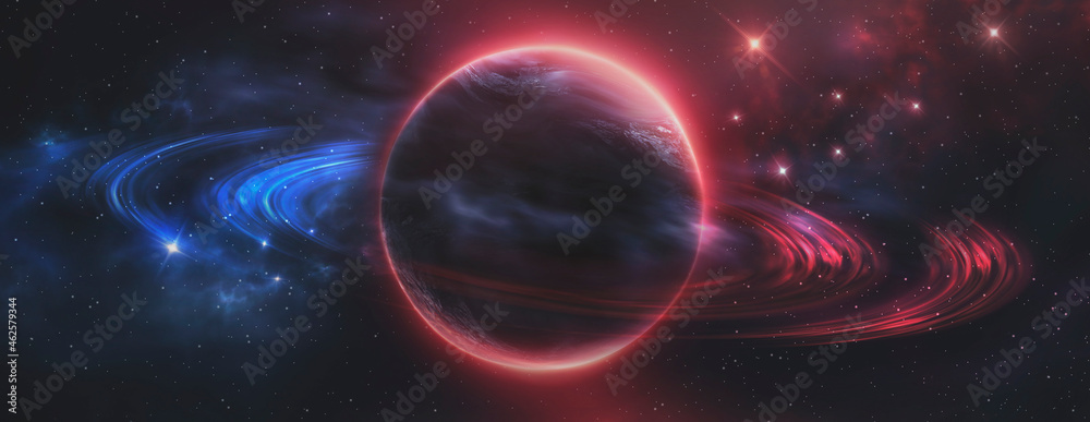 Abstract fantastic space of the universe. Space background with nebula ...