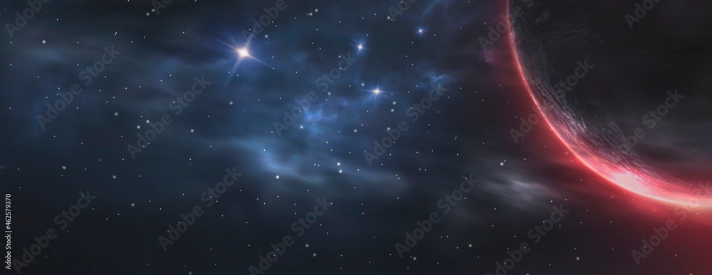 Abstract fantastic space of the universe. Space background with nebula ...