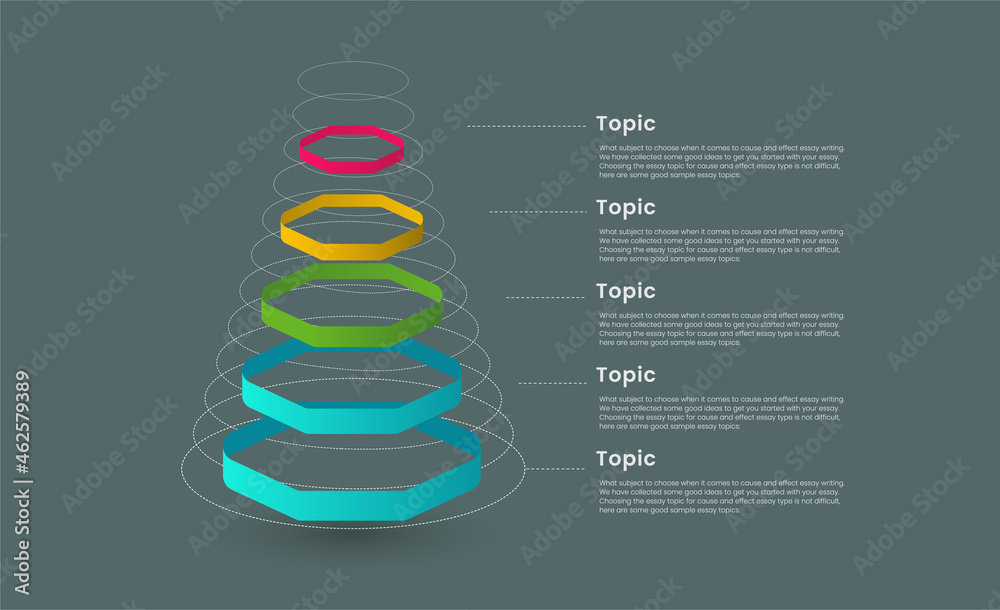 Modern Infographic template design with Levels icons and options or ...