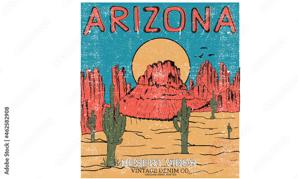 Arizona mountain hand sketch drawing artwork for t shirt and others ...