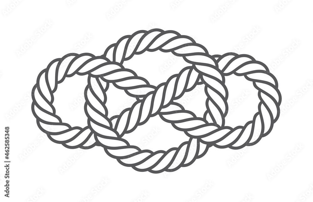 Vector celtic symbol infinitely intertwined rope. Isolated on white ...