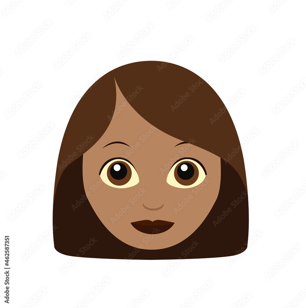 woman face emoji vector illustration Stock Vector | Adobe Stock
