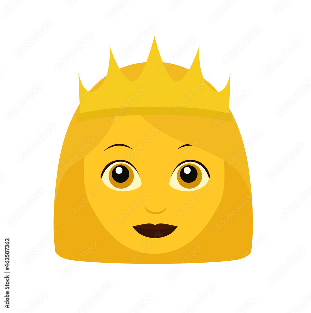 queen emoji face vector illustration Stock Vector | Adobe Stock
