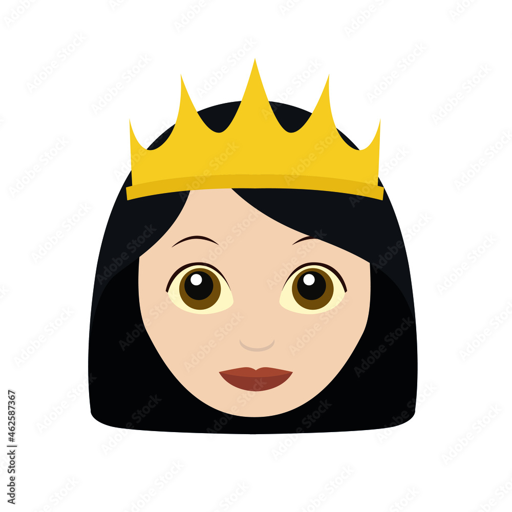queen emoji face vector illustration Stock Vector | Adobe Stock