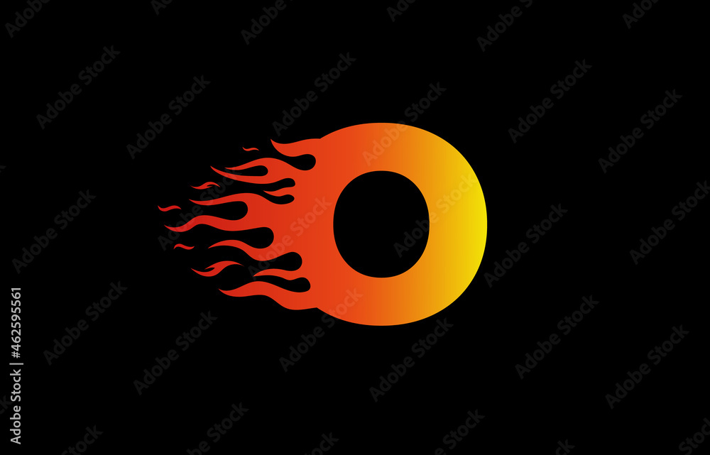 O letter fire logo design in a beautiful red and yellow gradient. Flame ...