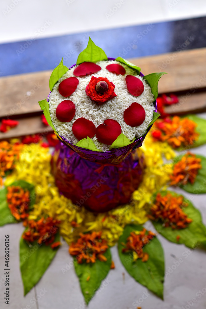 Indian Traditional Wedding Pooja Vidhi In Maharashtra Stock Photo ...