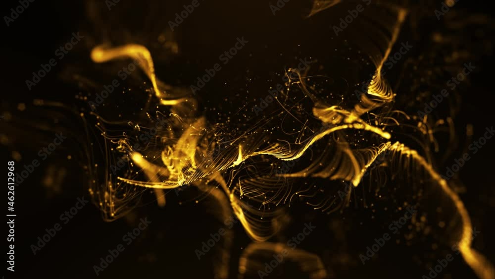 Particle gold dust flickering on black background. Gold Particles ...