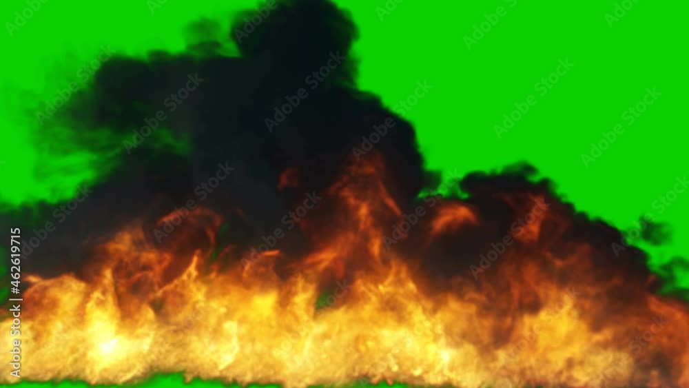 Fuel ignited with large amounts of black smoke. Strong flames with ...