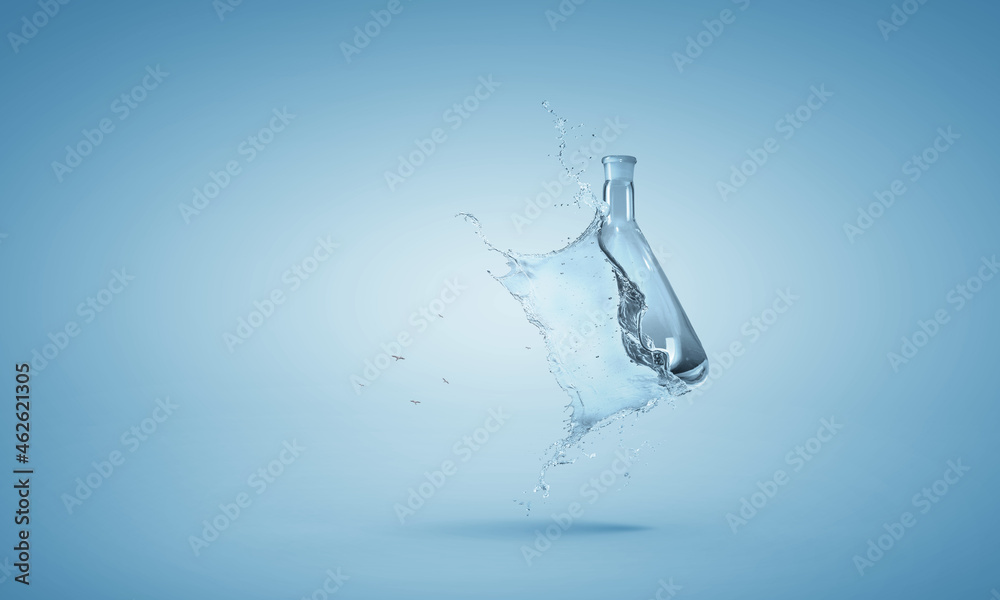 Water splash out of glass bottle Stock Photo | Adobe Stock