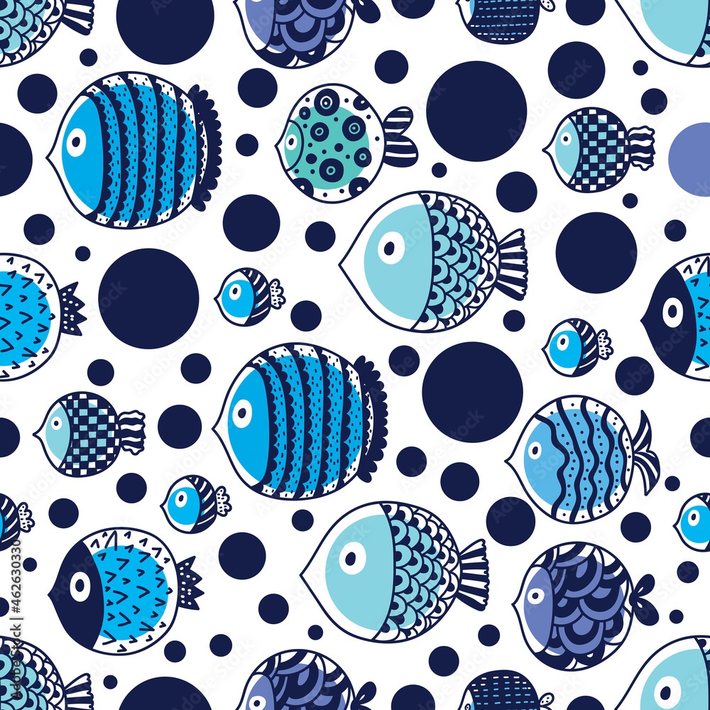 Cute fish. Kids background. Seamless pattern. Can be used in textile ...