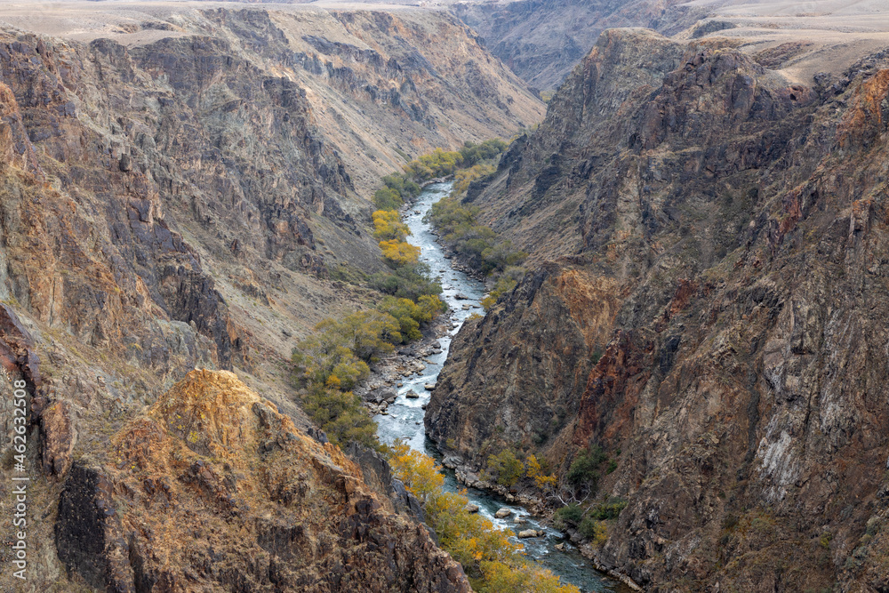 The Charyn river flows through the Charyn National Park and merges into ...