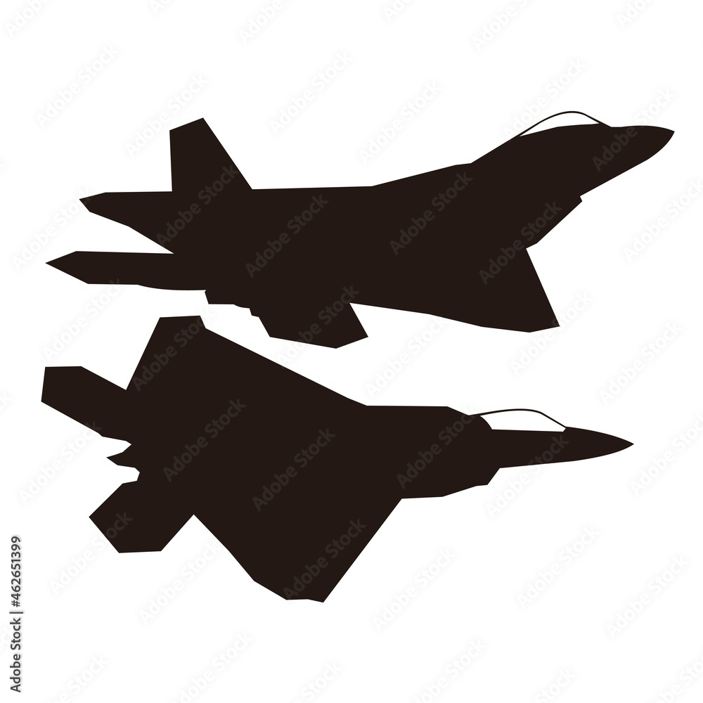 F22 raptor modern jet fighter silhouette vector design Stock Vector ...