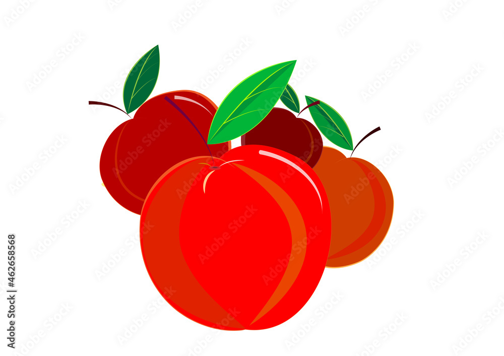red fruits vector illustration flat design Stock Vector | Adobe Stock