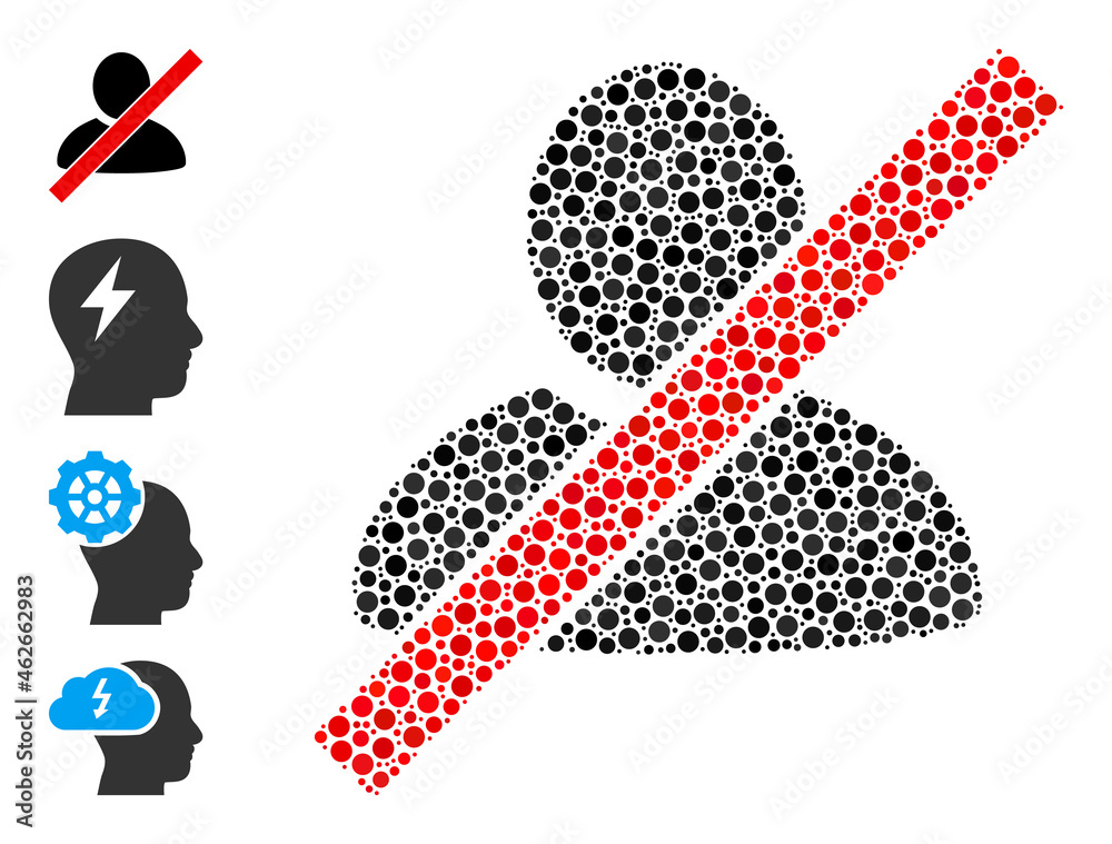 Rounded dot combination wrong user. Vector collage is based on wrong ...