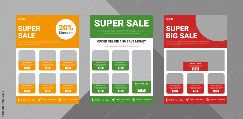 supermarket flyer design template. grocery shop promotional poster ...