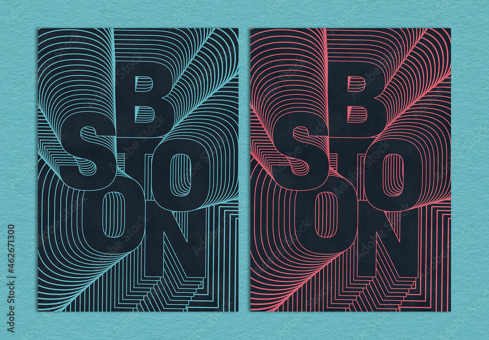 Trendy Poster Layout with 3D Typography Effect Stock Template | Adobe Stock