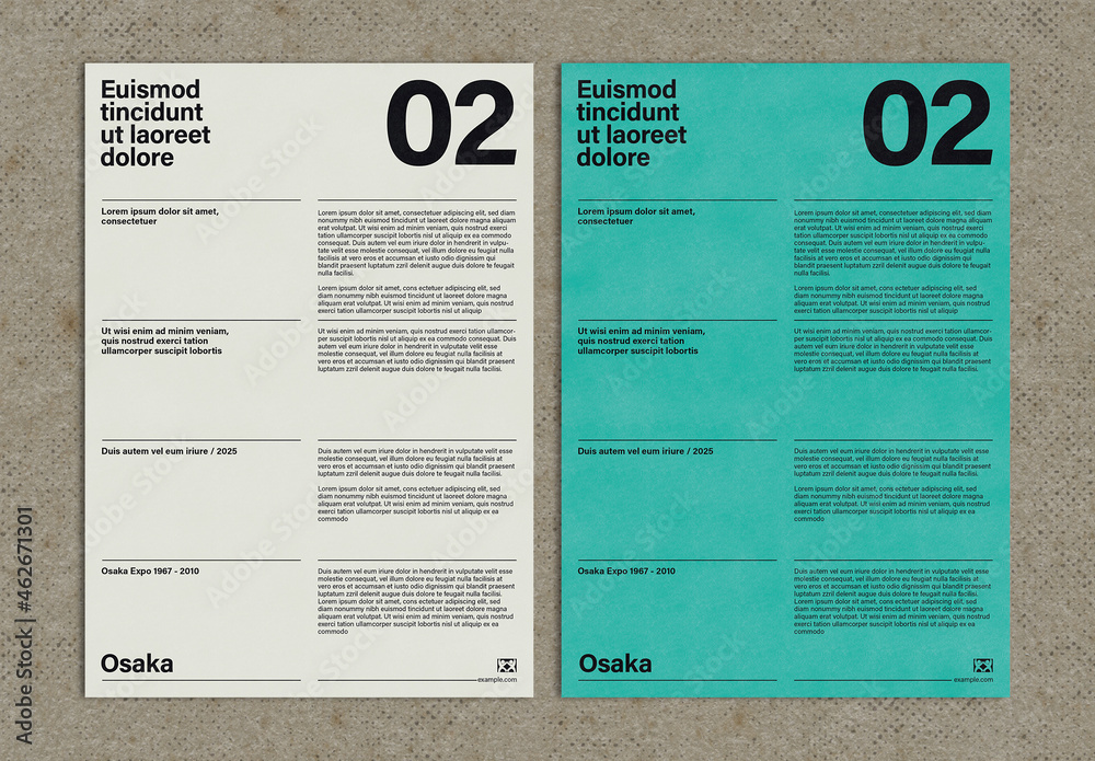 Minimal Swiss Typography Style Poster Layout Stock Template | Adobe Stock