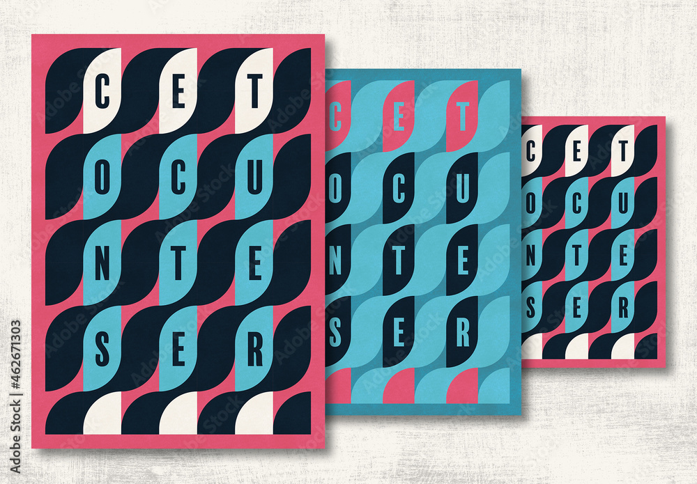 Typography Style Event Poster Layout with Geometric Design Background ...