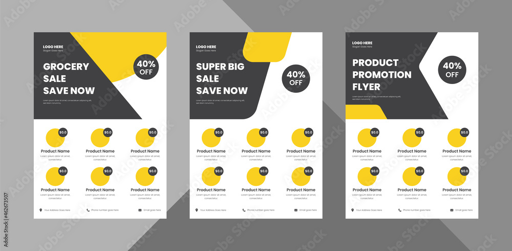 supermarket flyer design template. grocery shop promotional poster ...