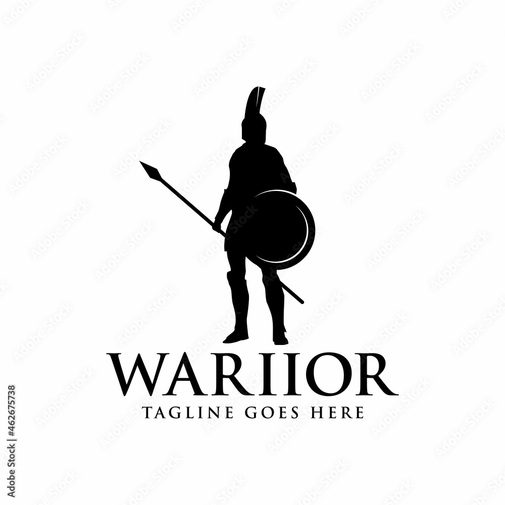 warrior logo name,fighter vector illustration,warrior icon element ...