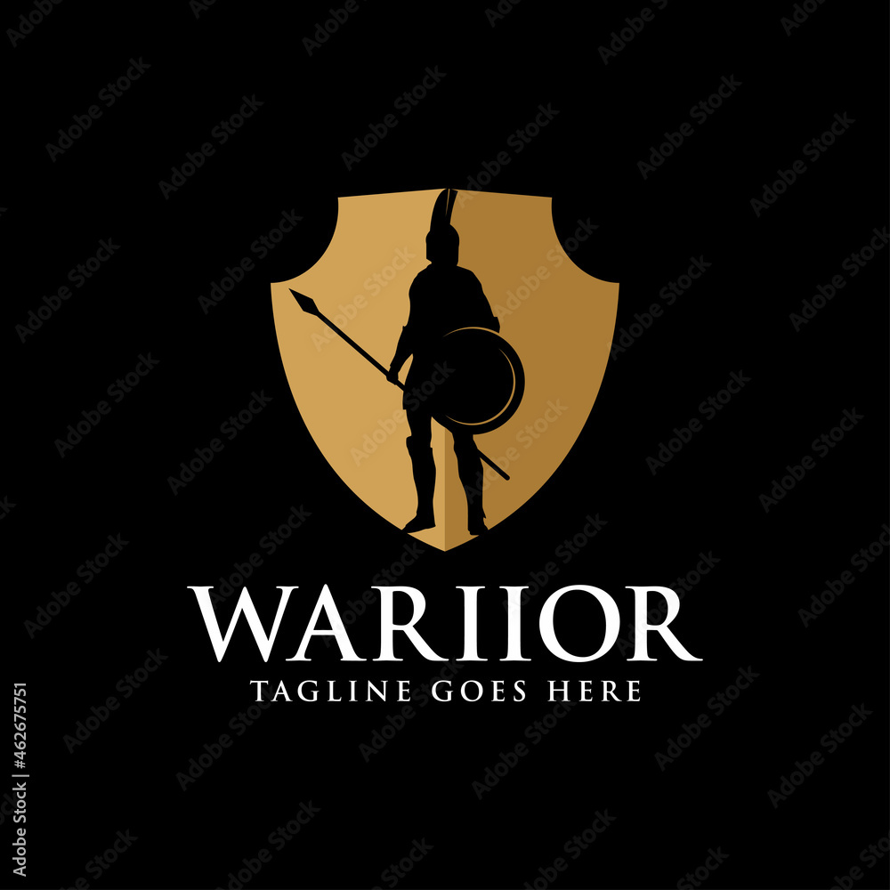 warrior logo name,fighter vector illustration,warrior icon element ...