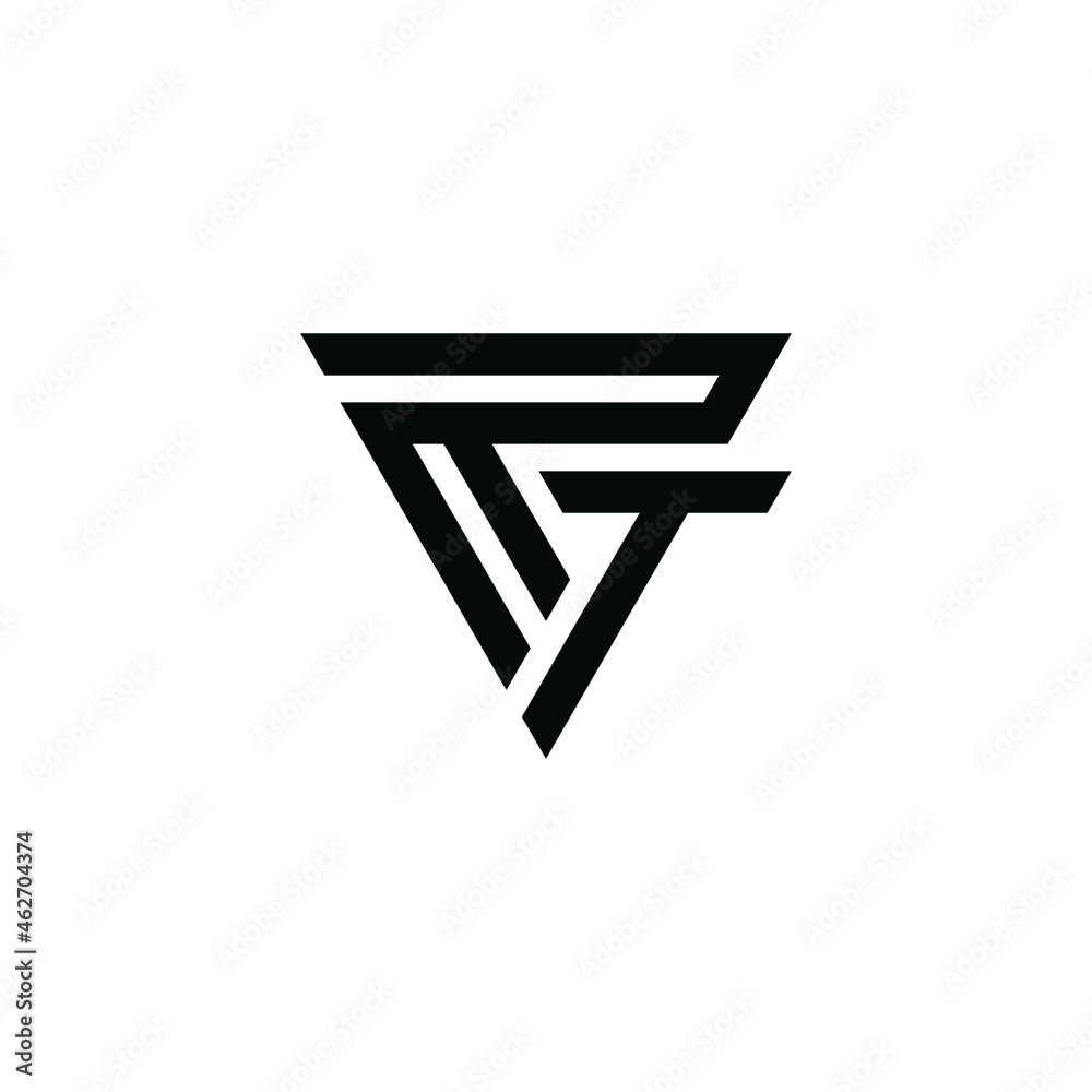 Initial letter RT triangle logo design vector Stock Vector | Adobe Stock