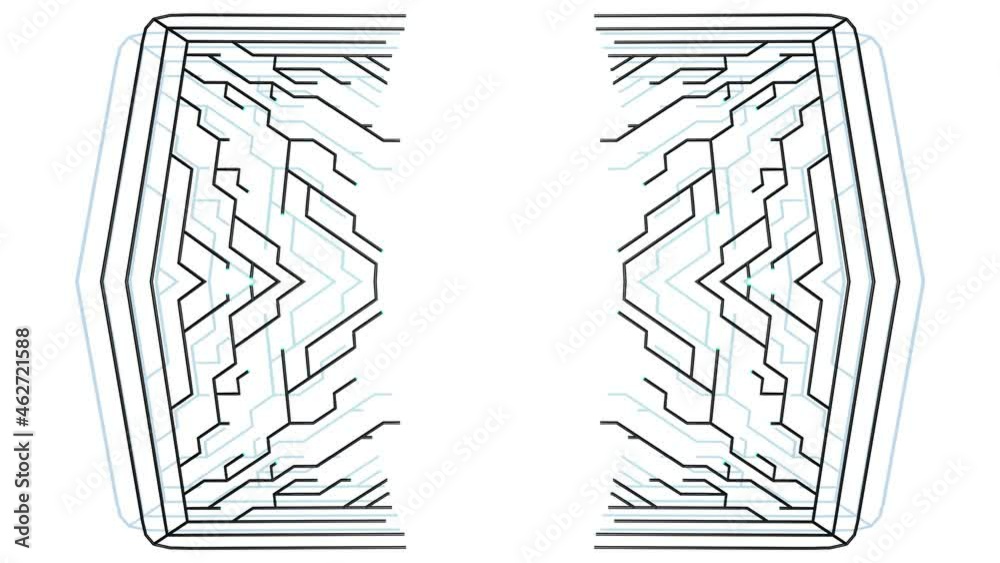 4k abstract black wireframe on white bg branches of calculations. Ai ...