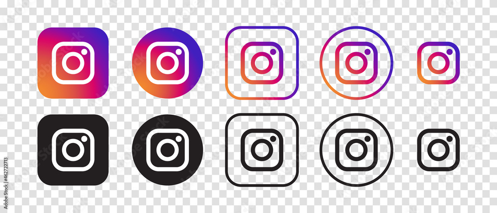 Instagram vector logo icon set. Vector illustration เวกเตอร์สต็อก | Adobe Stock