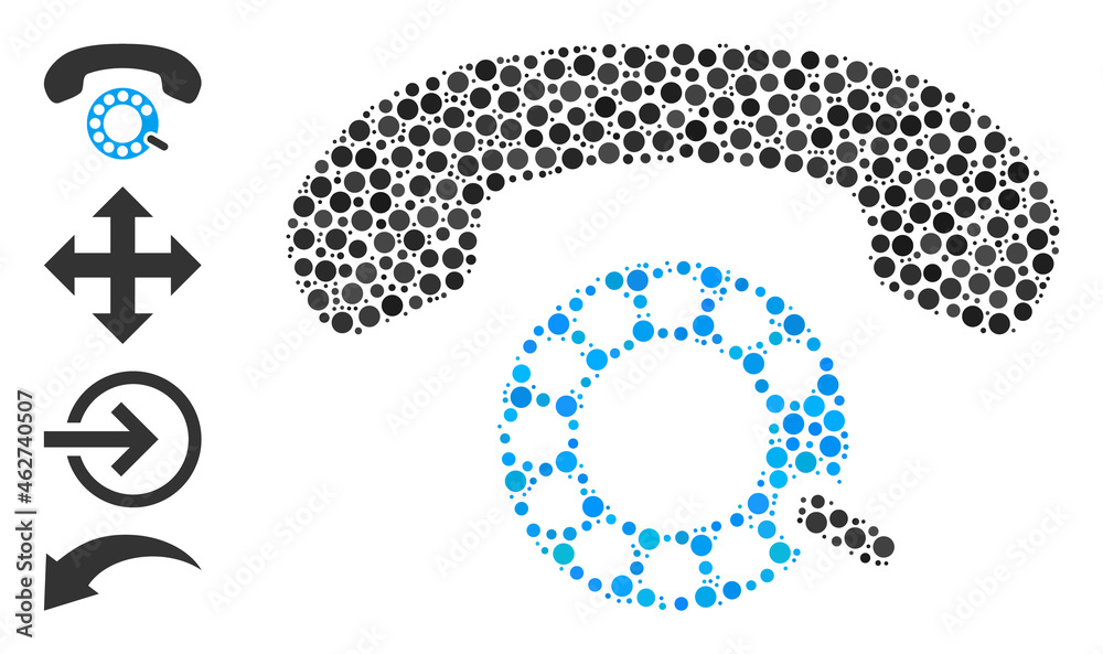 Circle Collage Pulse Dialing Vector Collage Is Based On Pulse Dialing Symbol And Composed Of
