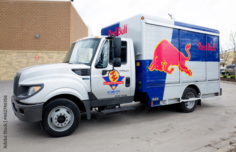 Red Bull energy drink delivery truck. St Paul Minnesota MN USA Stock ...