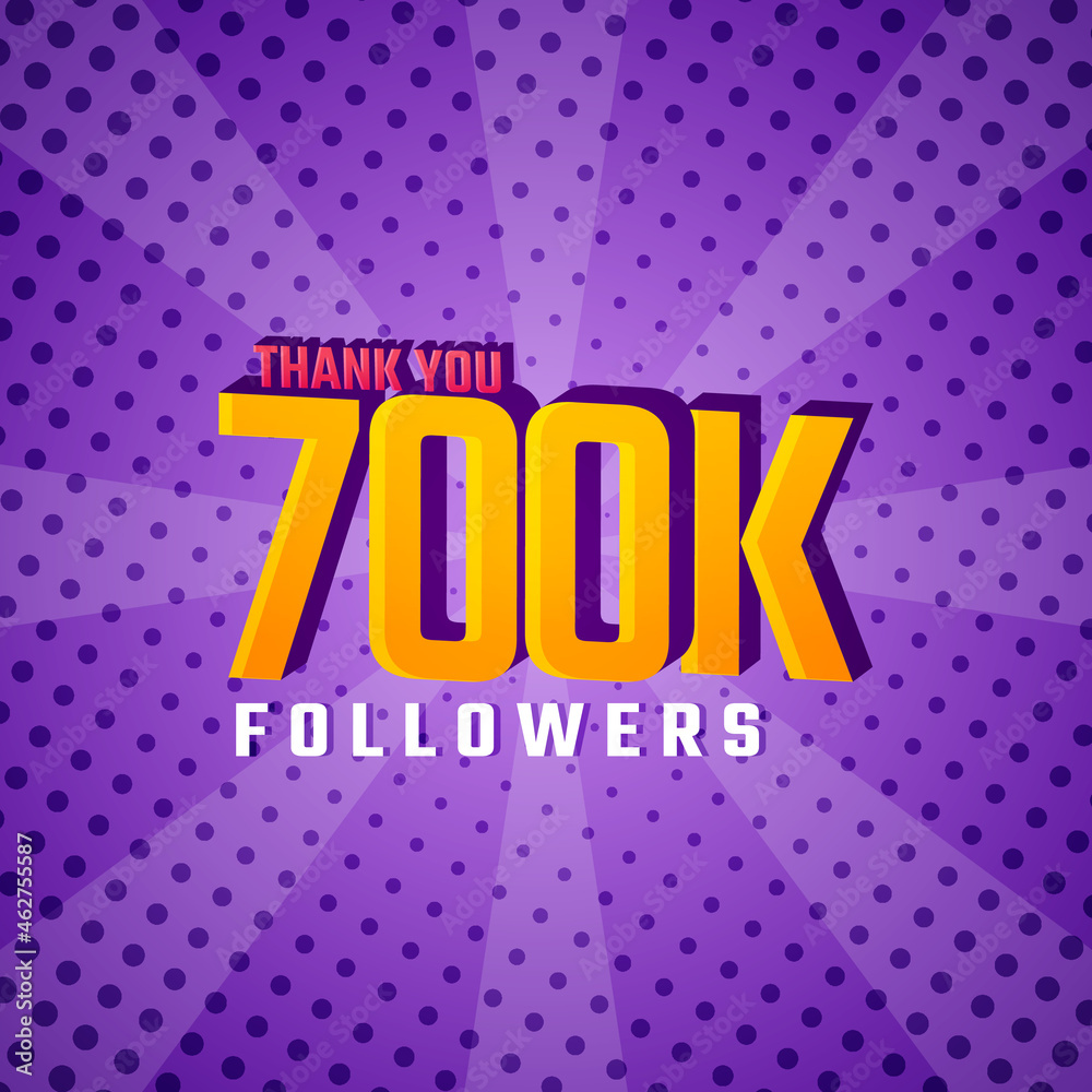 Thank You 700 k Followers Card Celebration Vector. 700000 Followers ...