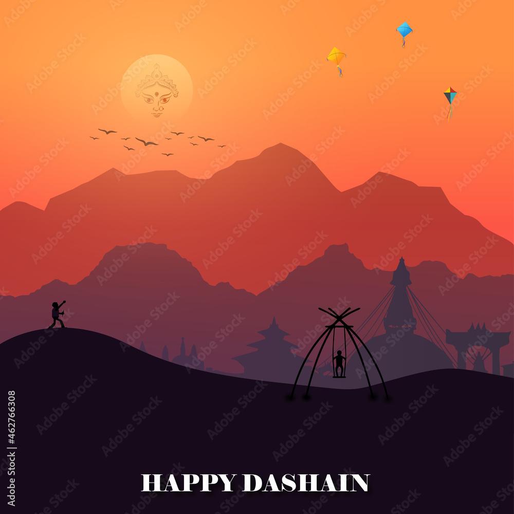 Happy Dashain Stock Illustration | Adobe Stock