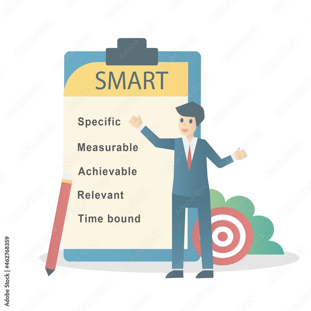 Smart goals setting,infographic business concept strategy,text specific ...