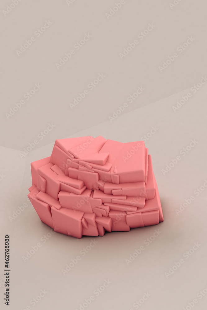 Three dimensional render of pink cuboids attached together Stock Photo ...