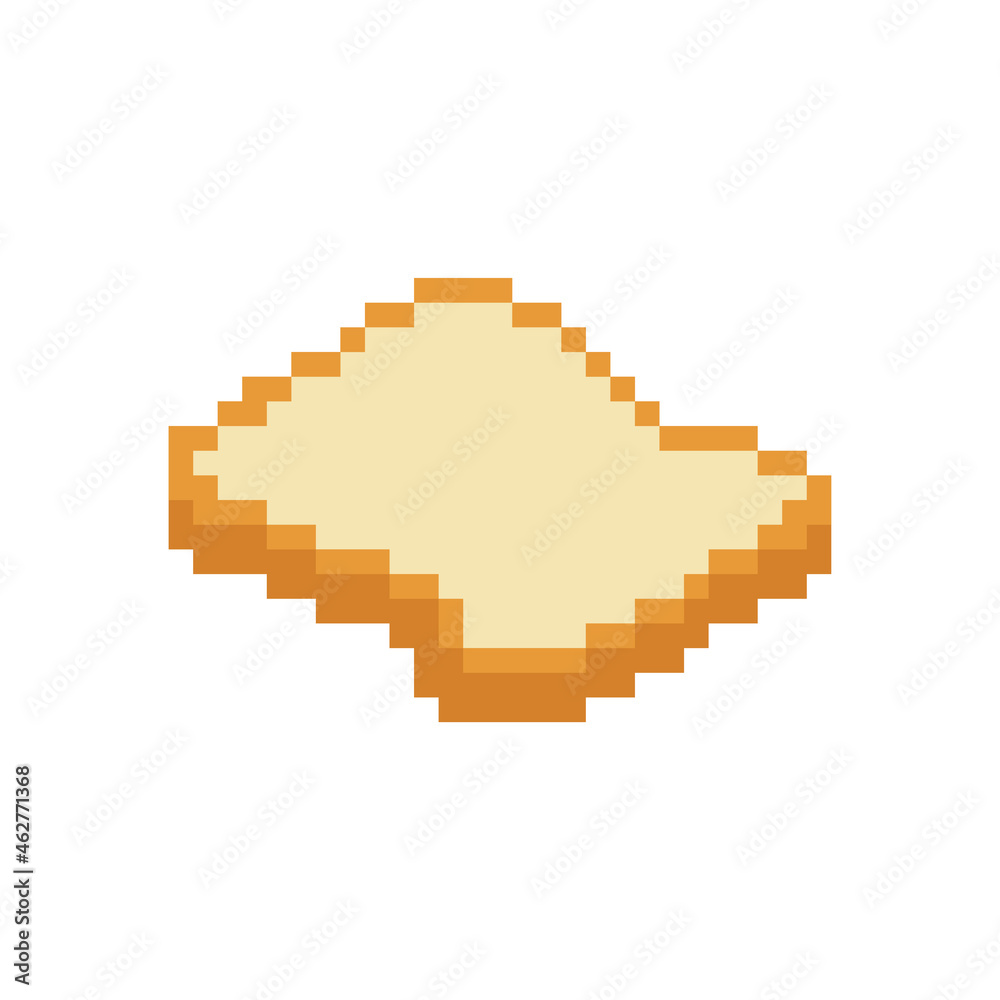 Sliced bread pixel art. Pixelated Food rooty. 8 bit vector illustration ...