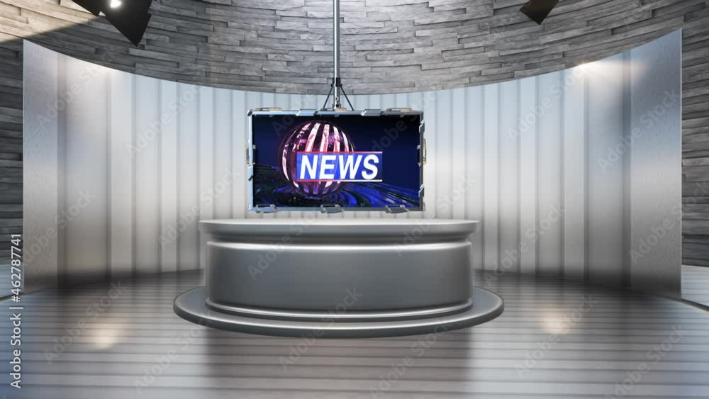 Tv studio. News room. Studio Background loop. Newsroom bakground ...