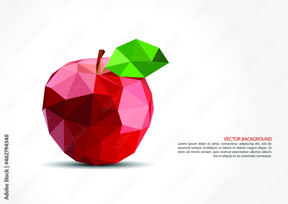Low Poly Apple vector design for background or graphic resource Stock ...