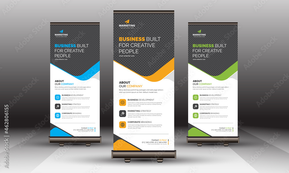 Professional Unique Corporate Roll Up Banner Signage Standee Template ...