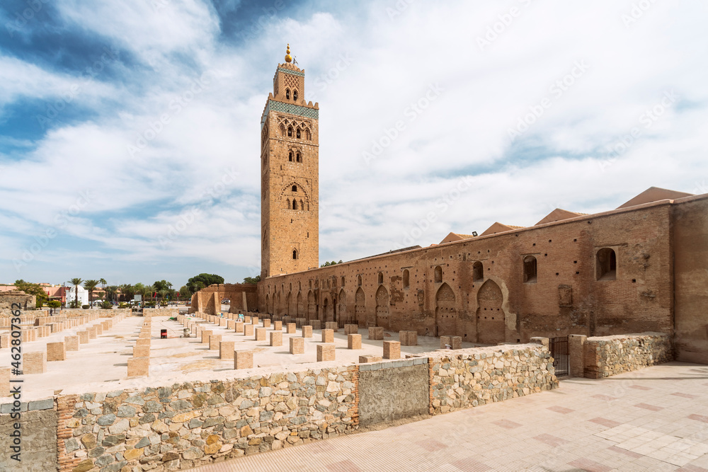 Morocco, Marrakesh, Djami Al Fina, Koutoubia mosque Stock Photo | Adobe ...